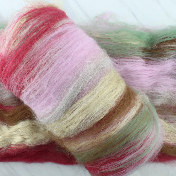 PEACH BLOSSOM Luxury Spinning Batts made by Purple Lamb