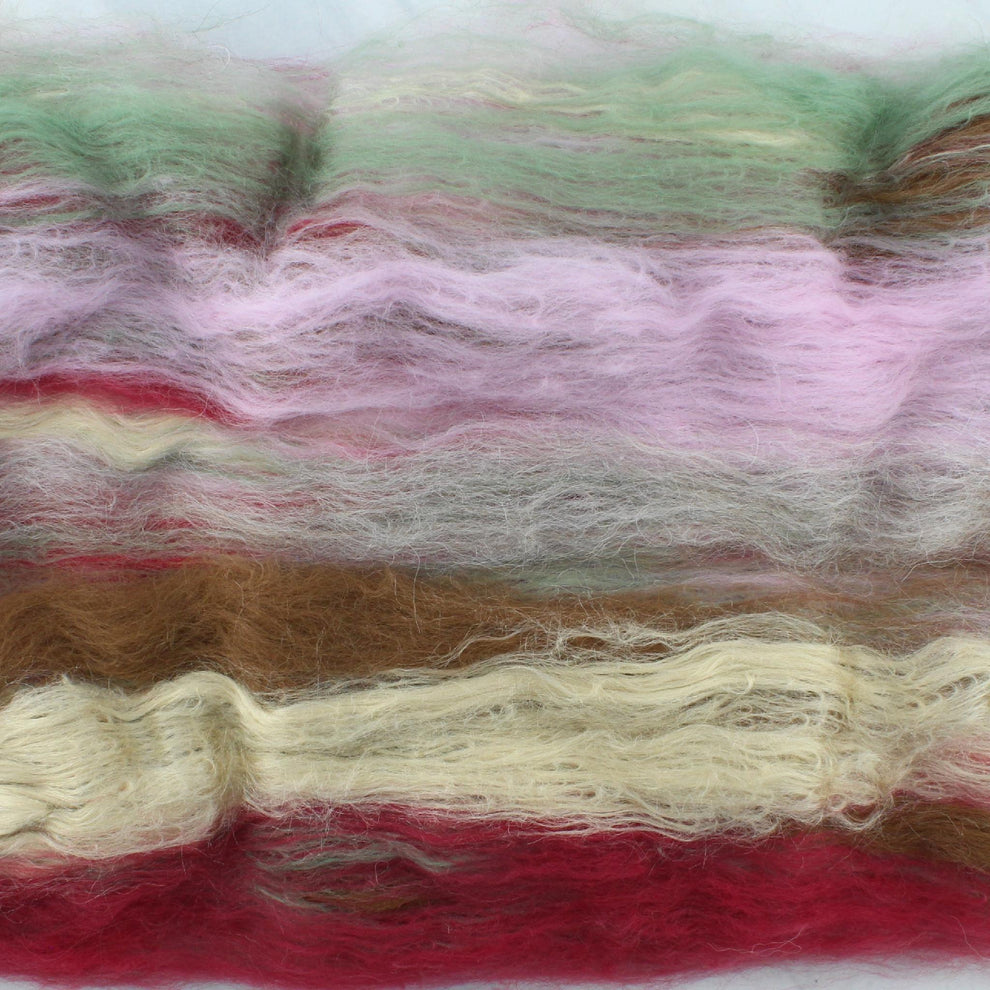 PEACH BLOSSOM Luxury Spinning Batts made by Purple Lamb