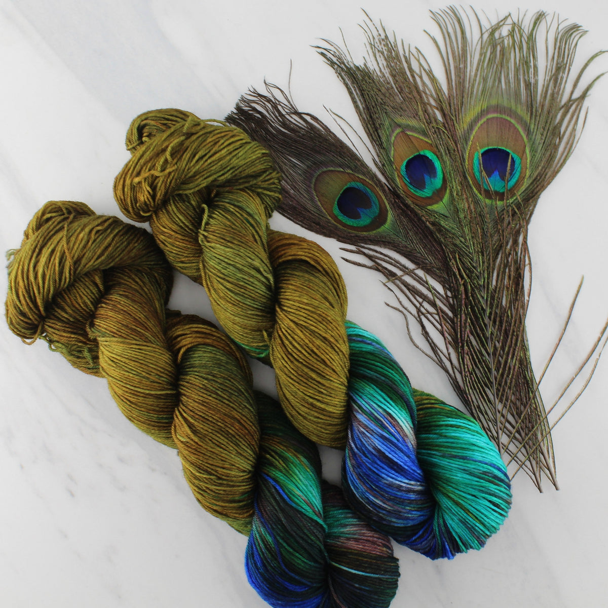 PEACOCK FEATHERS on Sock Perfection – Purple Lamb