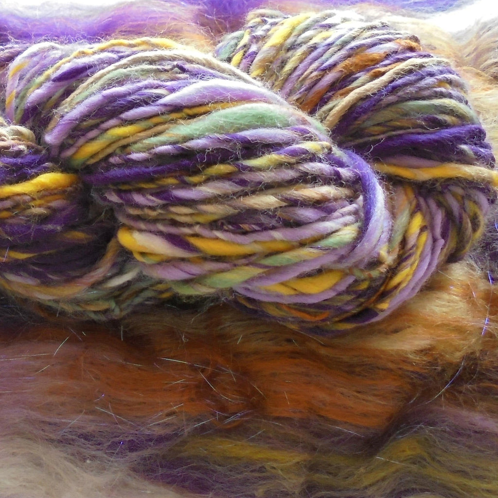 PURPLE IRIS Art Batts to Spin or Felt made by Purple Lamb